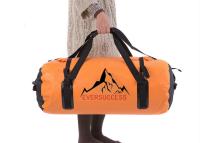 China 60L Large Orange Waterproof Travel Bags 600D Sports Duffel Bag Holdall Shoulder for sale