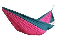 China Outdoor Travel Portable Fold Up Single Person Heacy Cancas Fabric Cotton Rope Camping Hammock for sale