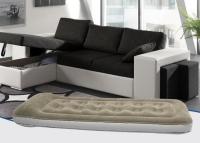 China Soft Grey High Rise Flock King Size Airbed Single Bed Air Mattress Pvc Flocked for sale