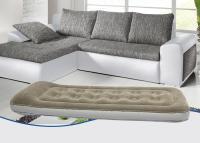 China Soft Grey High Rise Flock King Size Airbed Single Bed Air Mattress Pvc Flocked for sale