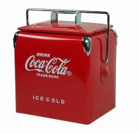 China Metal Red Color Outdoor Cooler Box Custom Portable 13L 32x22x36CM for sale