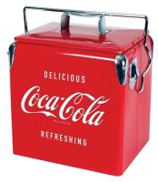 China Metal Red Color Outdoor Cooler Box Custom Portable 13L 32x22x36CM for sale