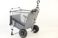 China Custom Grey Aluminum Frame Foldable Beach Wagon Folding Beach Chair 154x77x60CM for sale