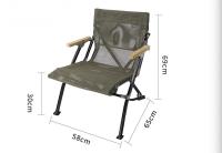 China Portable Fur Seal Folding Beach Lounge Chair Low Back Aluminum Teak Armrest 58x65x69CM for sale