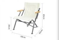 China Portable Fur Seal Folding Beach Lounge Chair Low Back Aluminum Teak Armrest 58x65x69CM for sale