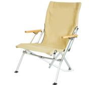 China Portable Compact Folding High Back Fur Seal Recliner Chair 1680D Aluminum Bamboo Armrest for sale