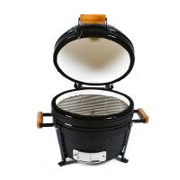 China Black Ceramic Kamado Charcoal Grill 16 Inch Premium Mini Tabletop for sale