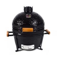 China Black Ceramic Kamado Charcoal Grill 16 Inch Premium Mini Tabletop for sale