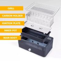 China Portable Mini Stainless Steel Tabletop BBQ Charcoal Lotus Grills 34X25.5CM For Outdoor for sale