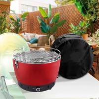 China 35X24.5CM Portable Outdoor Red Metal Steel Charcoal BBQ Grill With Adjustable Ventilation for sale