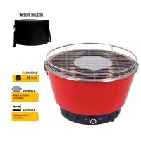 China 35X24.5CM Portable Outdoor Red Metal Steel Charcoal BBQ Grill With Adjustable Ventilation for sale