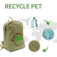 China Custom Eco Friendly Accessories Green Color RPET Casual Backpack 40x29x15Cm for sale