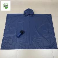 China Custom 50*80'' RPET Unisex Reusable Raincoat Blue Eco Friendly Accessories Outdoor for sale