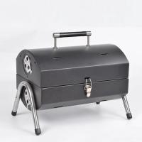 China Cool Portable Folding Oil Drum Barbeque Cylinder Charcoal Grill For Outdoor Camping for sale