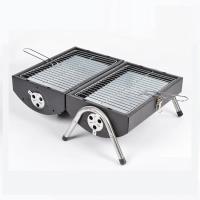 China Cool Portable Folding Oil Drum Barbeque Cylinder Charcoal Grill For Outdoor Camping for sale