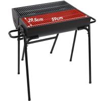 China Customized Camping Accessories Black Double Barbecue Charcoal Grill 89.5 X 85.5 X 72CM for sale