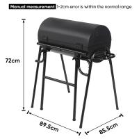 China Customized Camping Accessories Black Double Barbecue Charcoal Grill 89.5 X 85.5 X 72CM for sale