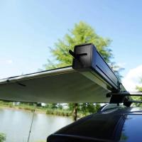 China Modern Outdoor Roof Top Tent 2.5*2.5M 3D Embossed Vinyl Semi Automatic Car Side Awning for sale