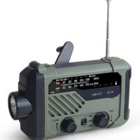 China Portable LED Flashlight Torch Solar Powered NOAA Weather Radio For Camping for sale