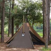 China 70D Ripstop Polyester Outdoor Camping Tent Windproof Double Layer Shelter With Stove for sale