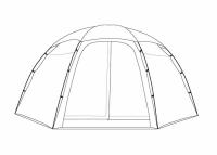 China Octagon Waterproof Polycotton Outdoor Camping Tent With Aluminum Frame Pole 4*4*2.4M for sale