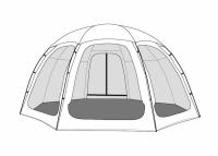 China Octagon Waterproof Polycotton Outdoor Camping Tent With Aluminum Frame Pole 4*4*2.4M for sale