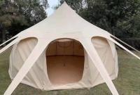 China Waterproof 3000MM Coated 285G Beige Color Cotton Outdoor Lotus Camping Tents 5*5*3M for sale
