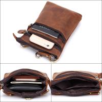 China 14*19*3CM Genuine Leather Waterproof Travel Bag Multifunctional Crossbody Neck Wallet for sale