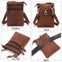 China 14*19*3CM Genuine Leather Waterproof Travel Bag Multifunctional Crossbody Neck Wallet for sale