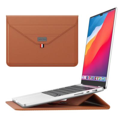 China Fashion Luxury Brown PU Laptop Liner Case Sleeve Bag For On-The-Go Professionals for sale