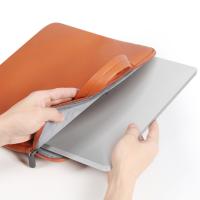 China Zipper Closure PU Laptop Sleeve Bags With 7mm Foam Padding And  Handle Shoulder Strap for sale