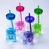 China Fashion Promotional Plastic Drink Bottle Workout Water Bottles 450ML With Straw Milk Flask for sale