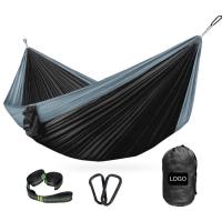 China Blue 70D Nylon Taffete 300x180CM Portable Camping Hammock Outdoor Lightweight Tears Resistant for sale