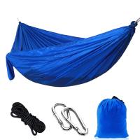China Outdoor Essential Black Color 210T Nylon Ripstop Portable Camping Hammock 270*140CM for sale