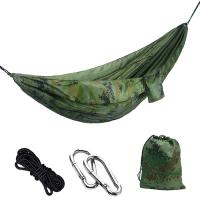 China Outdoor Essential Black Color 210T Nylon Ripstop Portable Camping Hammock 270*140CM for sale