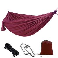 China Outdoor Essential Black Color 210T Nylon Ripstop Portable Camping Hammock 270*140CM for sale