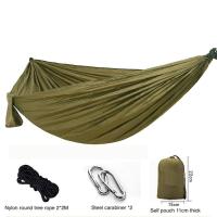 China Outdoor Essential Black Color 210T Nylon Ripstop Portable Camping Hammock 270*140CM for sale