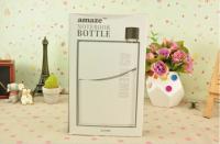 China A4 A5 Notebook Design Workout Water Bottles Clear AS 420ML Cool Flask Water Bottle for sale