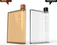China A4 A5 Notebook Design Workout Water Bottles Clear AS 420ML Cool Flask Water Bottle for sale