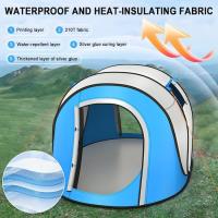 China 102*75*39Inch Single Layer Silver Backing Polyester 210T Waterproof Pop Up Camping Tent For 2-4Persons With Mesh Windows for sale
