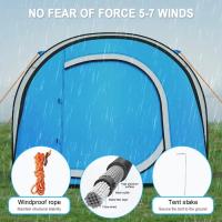 China 102*75*39Inch Single Layer Silver Backing Polyester 210T Waterproof Pop Up Camping Tent For 2-4Persons With Mesh Windows for sale
