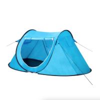 China 86.6*37.4*47.2Inch Blue Pop Up Camping Tent With Ventilated Mesh Windows 2 Person Capacity Waterproof Design for sale
