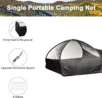 China 82.6*27.6*19.7 Inch Black Easy Pop Up Camping Tents With Waterproof Floor Fiberglass Pole Carry Bag For 1-Person for sale