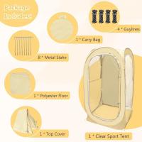 China 35*35*60 Inch Beige Waterproof UV Protected Pop Up Sports Tents With Easy Setup Includes Carrying Bag Stakes Ropes for sale