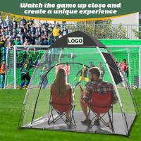 China 5.25*4.27*5.9FT Outdoor Waterproof Polyester Black Transparent PVC Pop Up Sports Tents With Mesh Windows Easy Set Up for sale