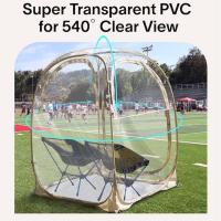 China 50*50*62''Inch Outdoor PVC Transparent Waterproof Single Layer Fiberglass Frame Pop Up Sports Tent With UV Protection for sale
