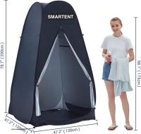 China 120*120*200CM Black Pop Up Privacy Tents With Zippered Doors Silver Coated Polyester Waterproof Camping Shelter for sale