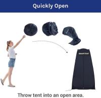 China 120*120*200CM Black Pop Up Privacy Tents With Zippered Doors Silver Coated Polyester Waterproof Camping Shelter for sale