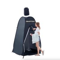 China 120*120*200CM Black Pop Up Privacy Tents With Zippered Doors Silver Coated Polyester Waterproof Camping Shelter for sale