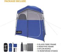 China 2.11*1.07*2.13M Blue Waterproof Polyester Instant Pop Up Privacy Tents With Full Coverage Zippered Door And Windows for sale